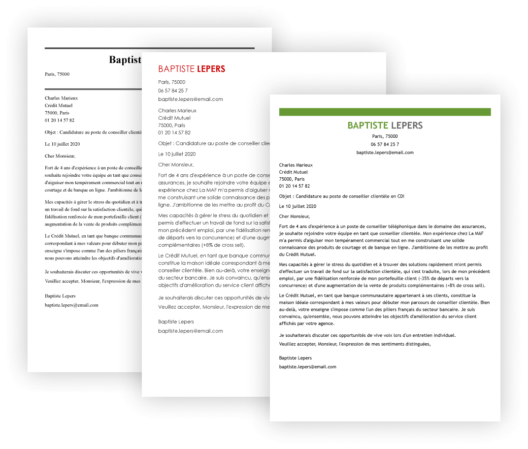 Modèles De Lettre De Motivation - 500 Exemples Gratuits - Tissu