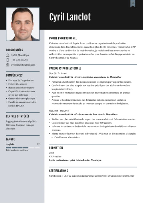 CV Cuisinier Exemples De Commis Chef De Cuisine CV Cuisinier Exemples De Commis Chef De Cuisine