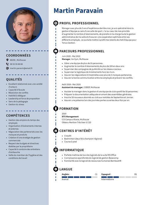CV Manager exemple Chef D quipe Ou Responsable CV Manager exemple Chef D quipe Ou Responsable